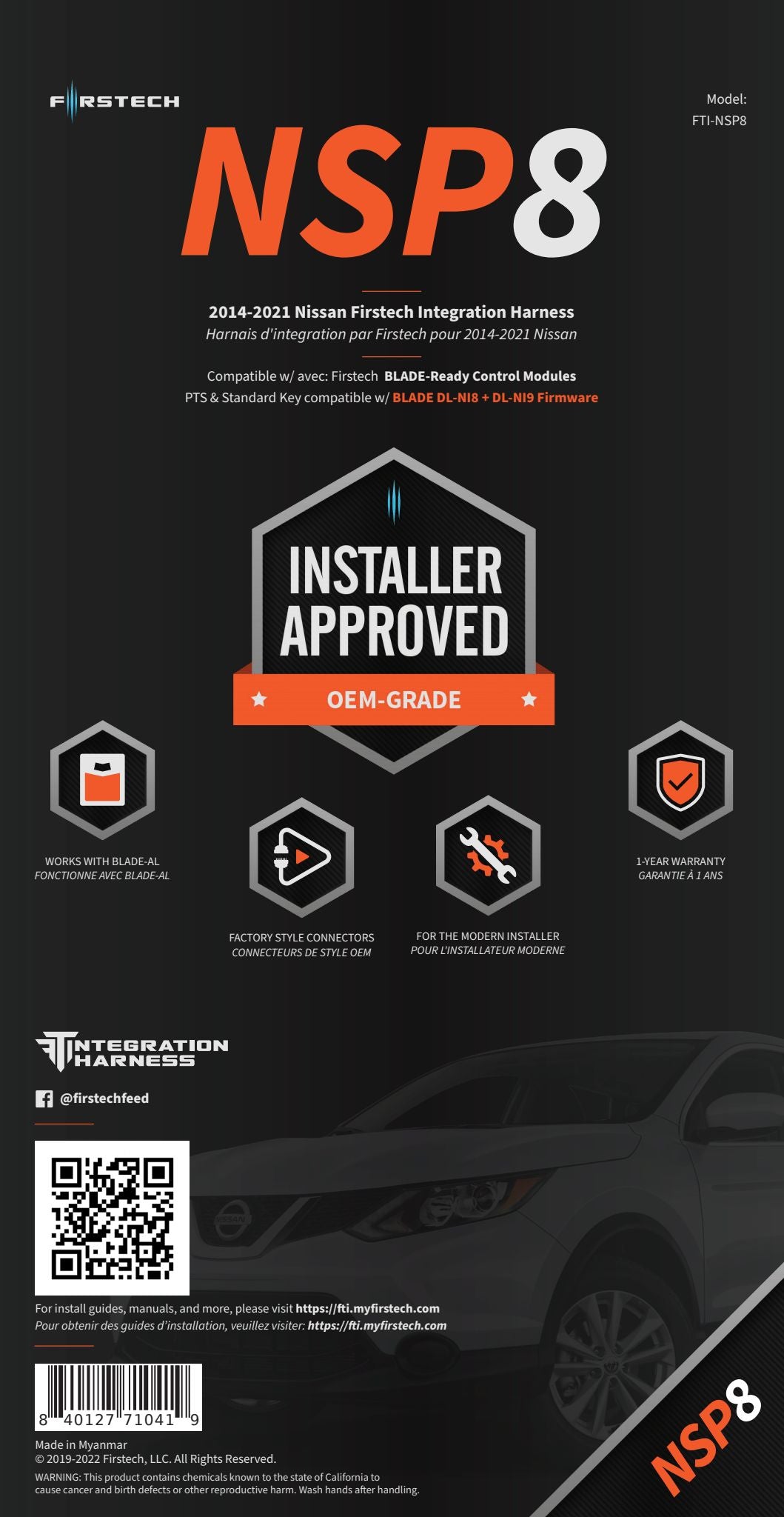 Firstech FTI-NSP8 T-Harness for Infiniti/Nissan - Lockdown Security