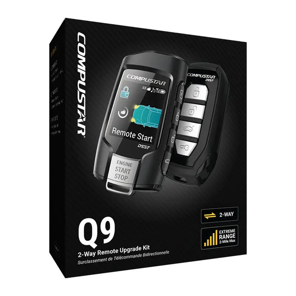 Compustar Q9 SS Key Fob Kit, 2-Way, LCD, 6000 Feet, RF-2WQ9-SS– Lockdown Security